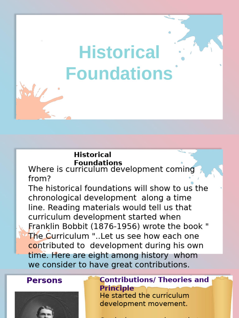 Historical Foundations of Curriculum Development | PDF