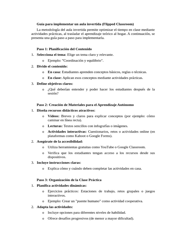 Guía para Implementar Un Aula Invertida | PDF | Comunicación humana ...