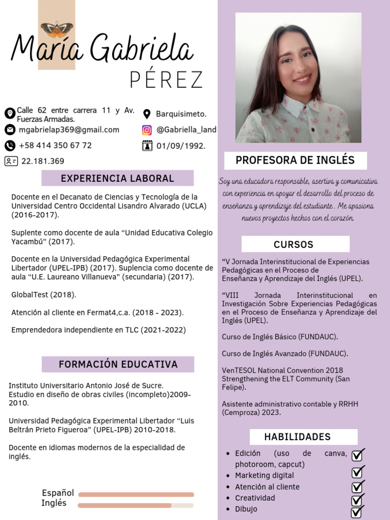 Experiencia y Formación en Enseñanza del Inglés | PDF | Maestros ...
