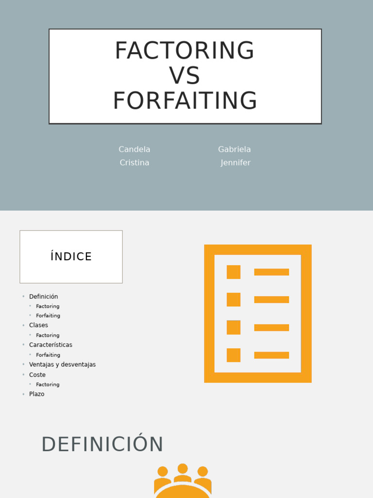Comparativa: Factoring vs Forfaiting | PDF | Factoring (Finanzas) | Bancos