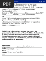 Mantoux Tuberculin Skin Test Record Form | PDF