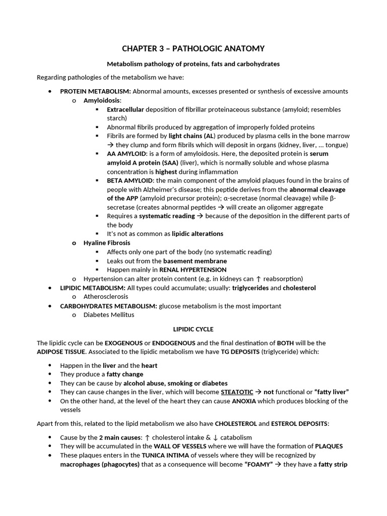 Chapter 3 - Pathologic Anatomy | PDF | Amyloid | Metabolism
