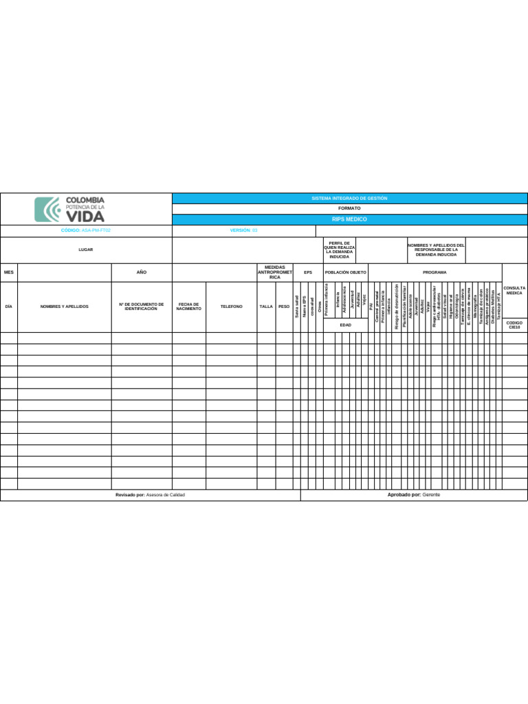2 RIPS Medico (1) | PDF | Cuidado de la salud | Ciencias de la Salud