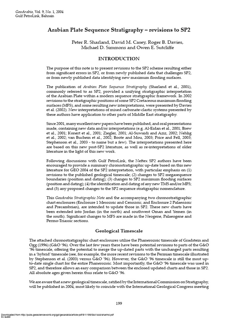 Updates to Arabian Plate Stratigraphy | PDF | Geologic Time Scale ...