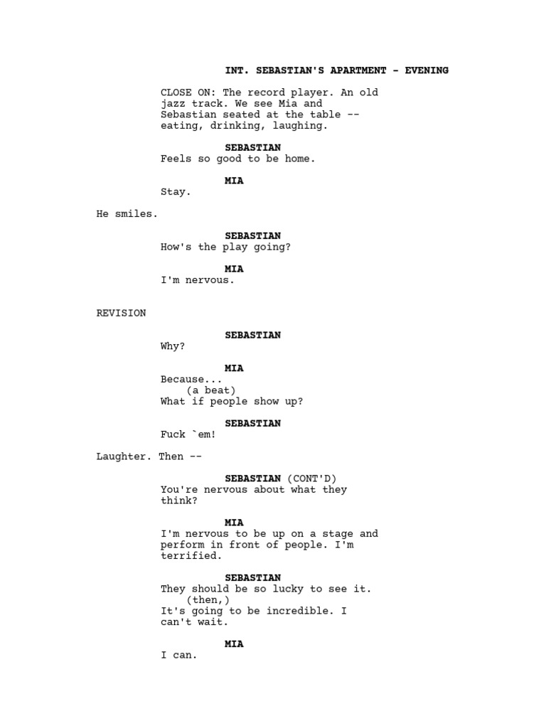 La La Land-Dinner - Argument | PDF