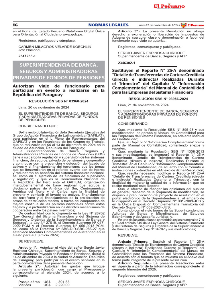 Superintendencia de Banca, Seguros Y Administradoras Privadas de Fondos de Pensiones | PDF ...