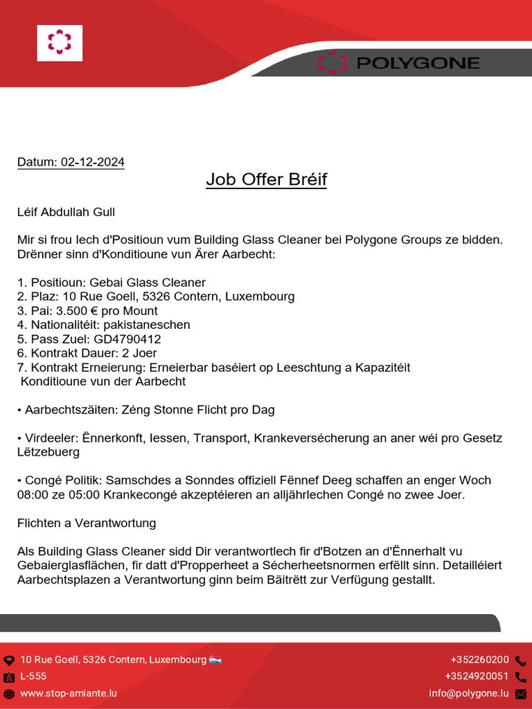 Offer Letter sample | PDF