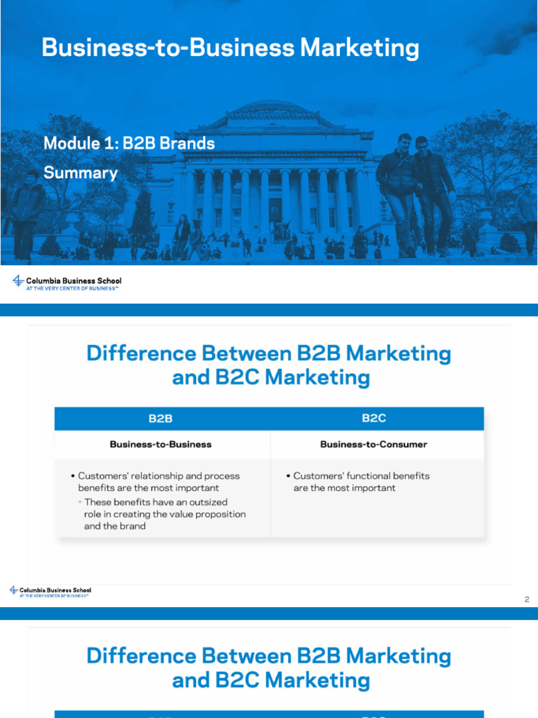 CBS B2BM Module 1 Summary | PDF