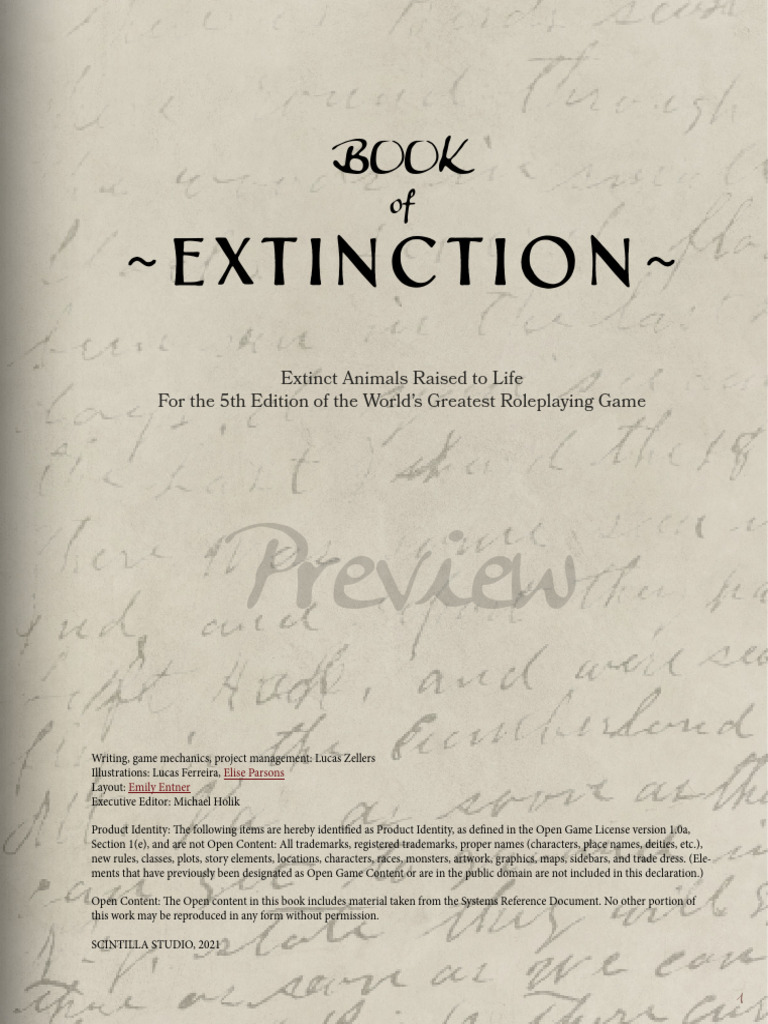 Book of Extinction Preview (11-8-21) | PDF | License | Copyright