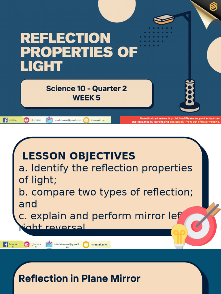 Light Reflection Lesson Guide | PDF