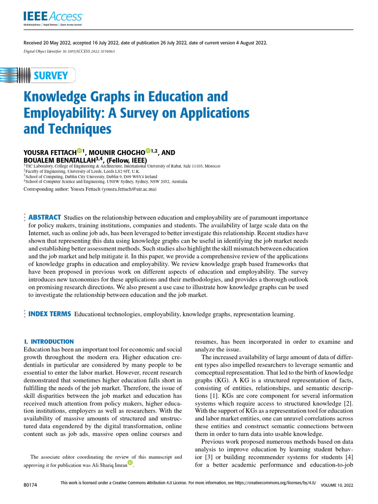 Knowledge Graphs in Education and Employability A | PDF | Resource ...