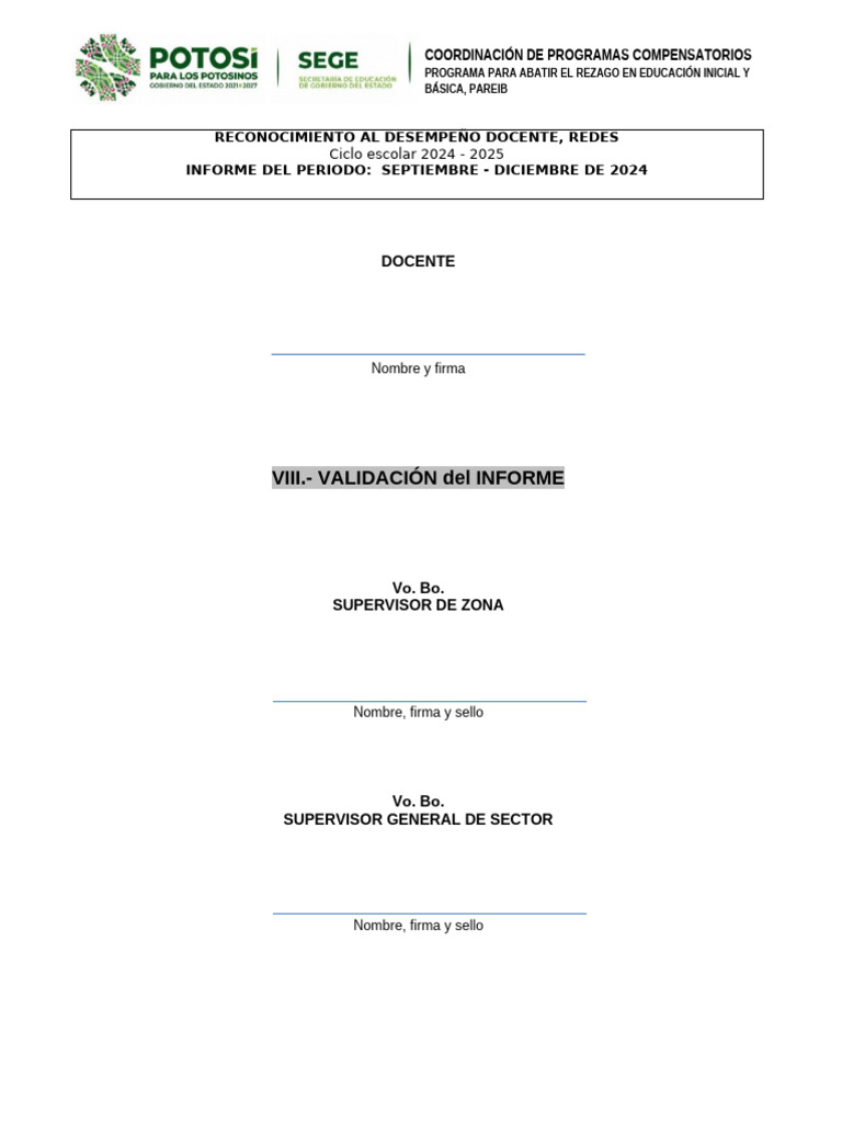 Viii. - Validación Del Informe | PDF