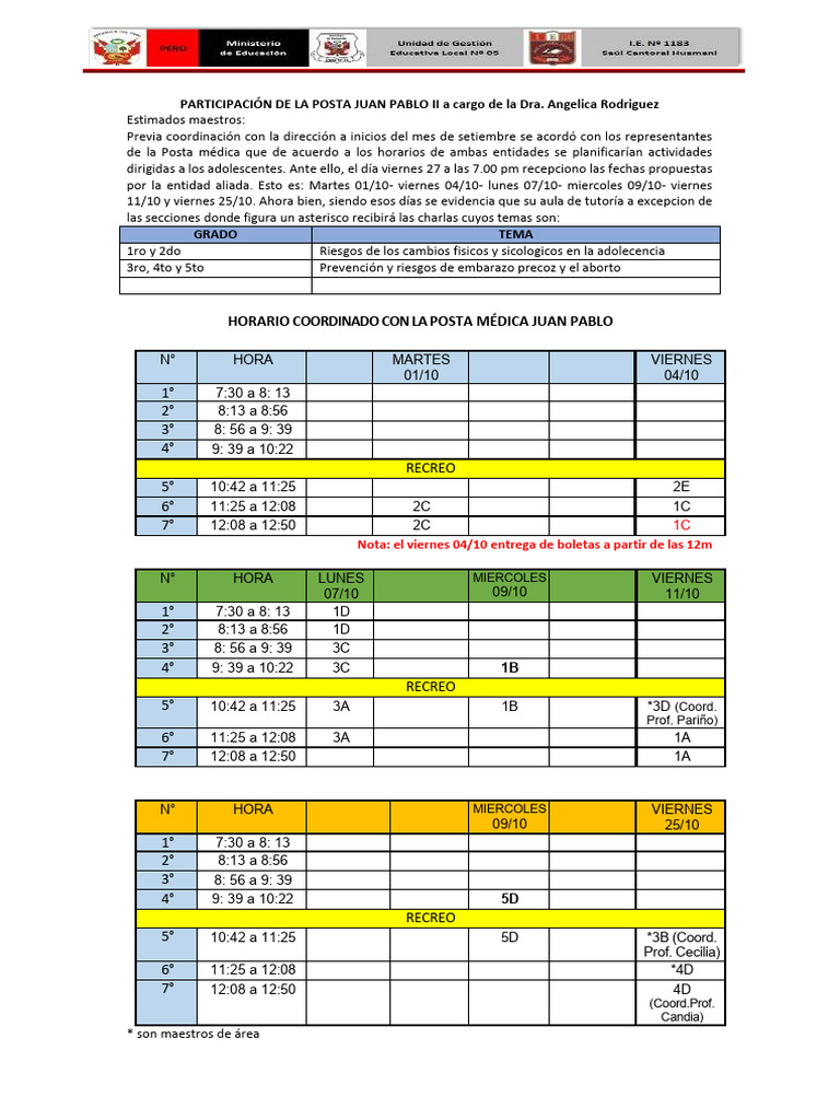 PARTICIPACIÓN DE LA POSTA JUAN PABLO II | PDF