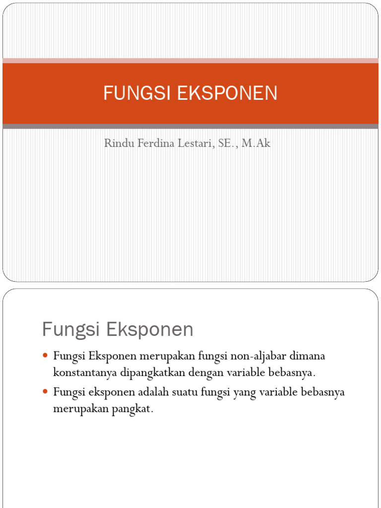 Sesi 9 Fungsi Eksponen - Logaritma | PDF