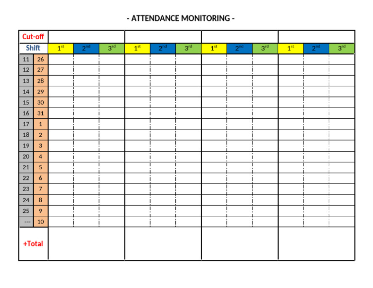 Attendance Monitoring Schedule | PDF