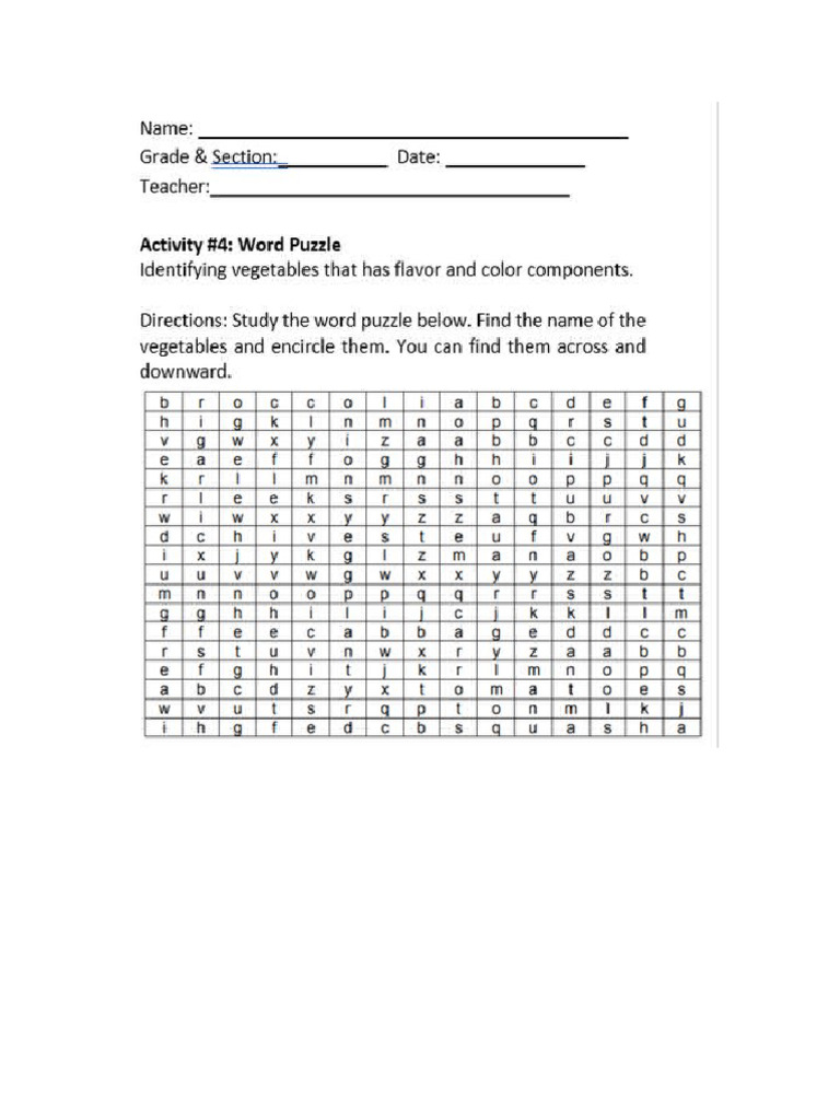 Activity# 4 Word Puzzle | PDF