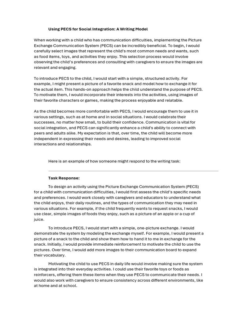 PECS for Enhancing Child Communication | PDF | Cognitive Science ...