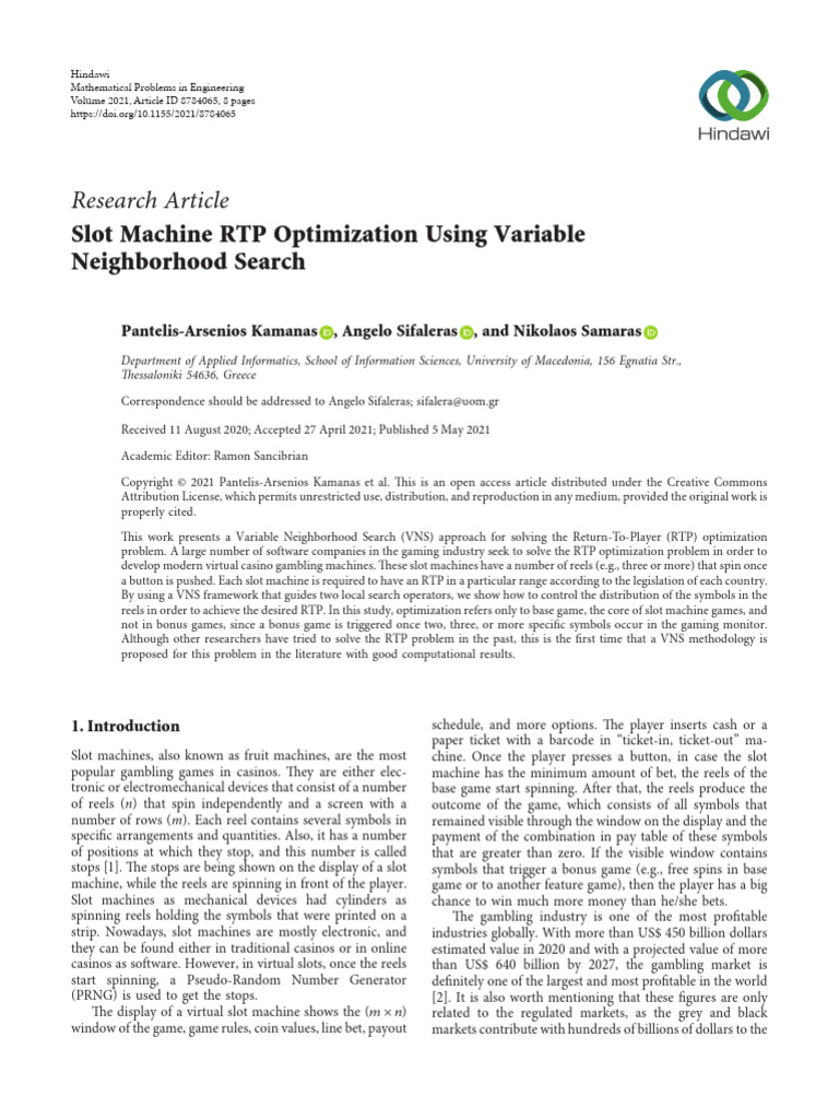 Slot Machine RTP Optimization Using Vari | PDF | Slot Machine | Applied ...