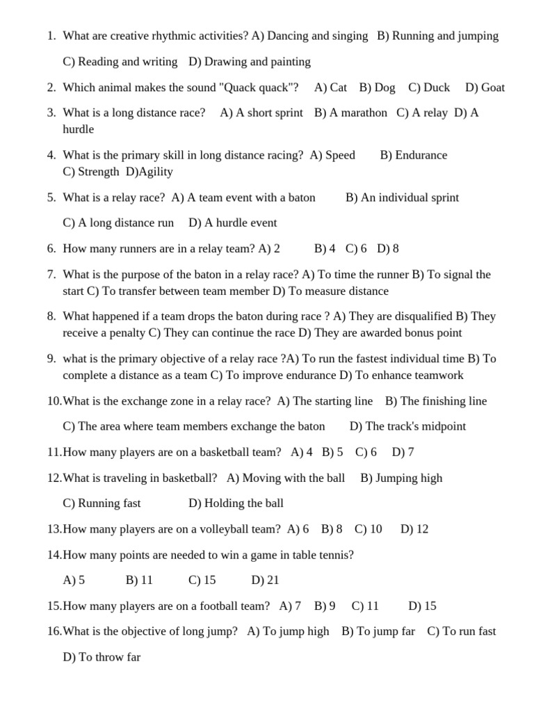 Basic 6 PHE (1) | PDF | Long Distance Running | Sports