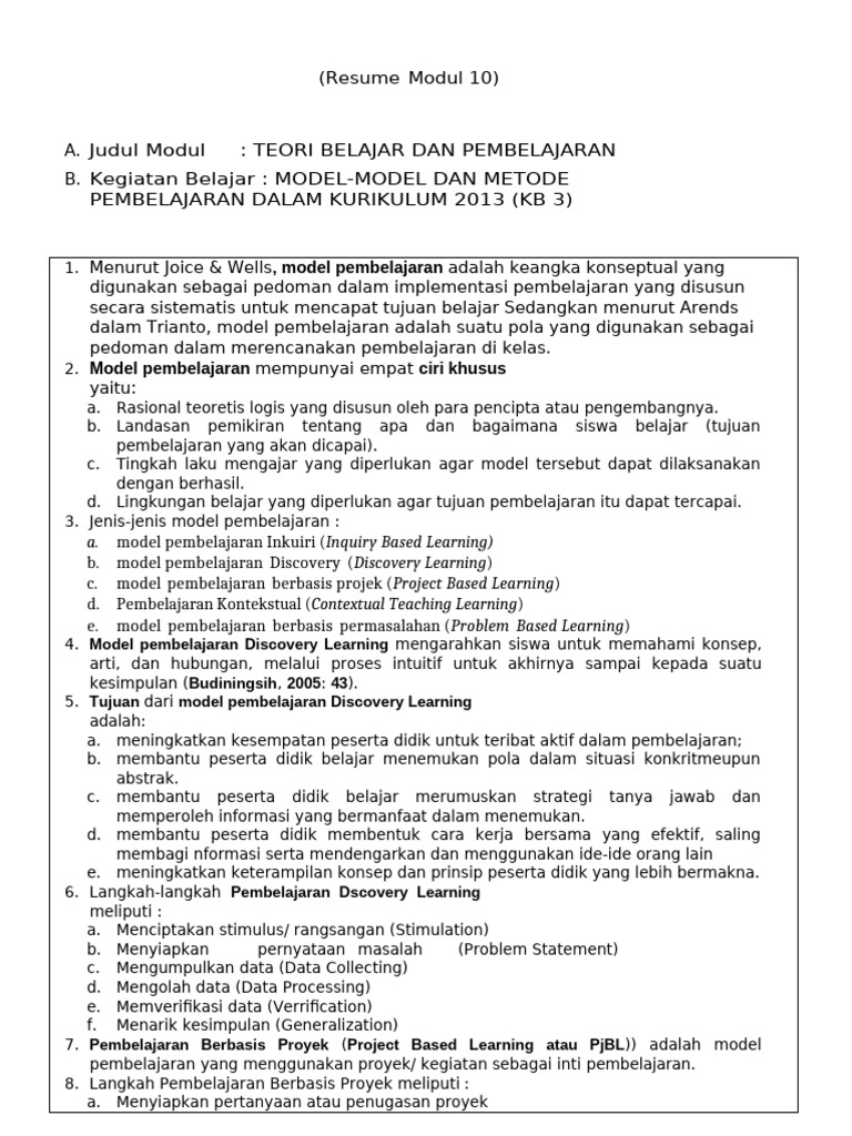 Resume Modul 10 KB 3 | PDF