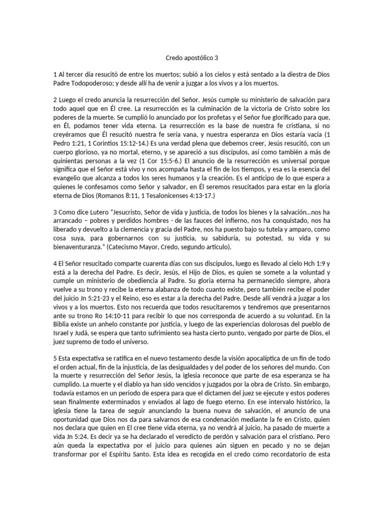 Resurrección y fe en el Credo 3 | PDF | Cristo (título) | La resurrección de Jesús