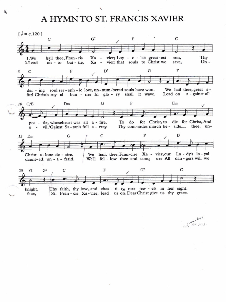 Hymn to St. Francis Xavier | PDF