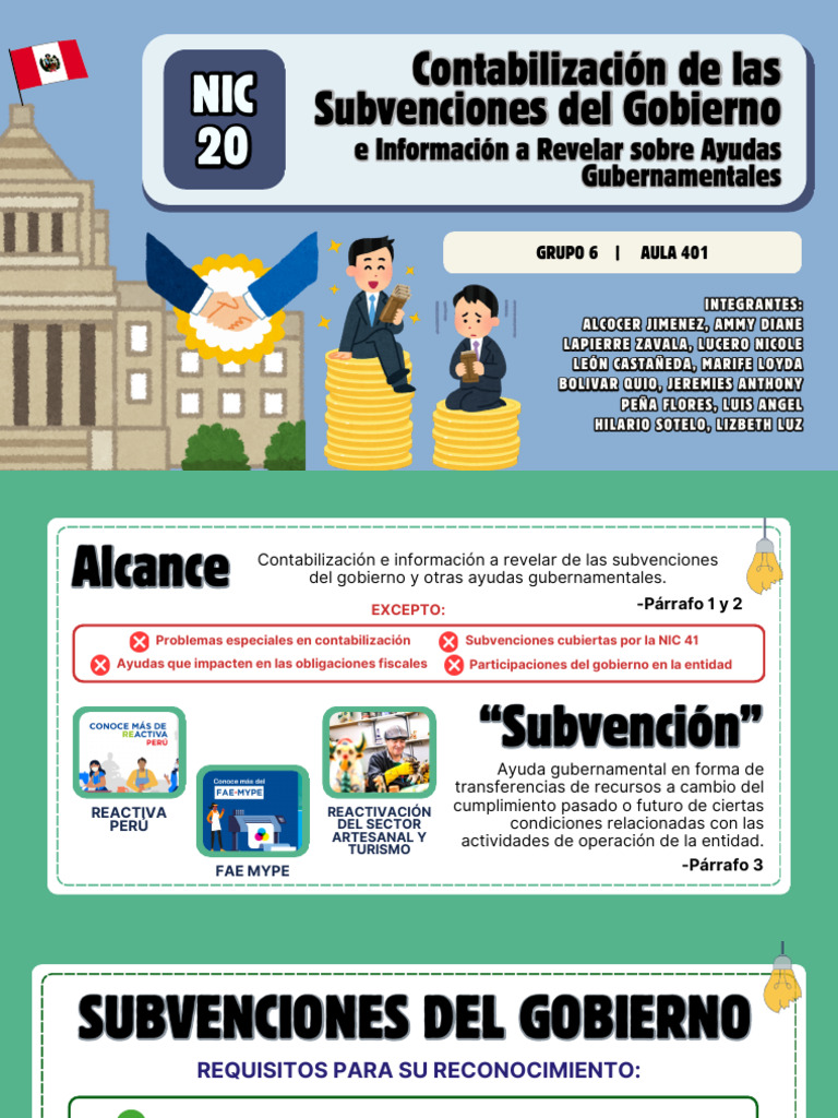 Contabilización Subvenciones NIC 20 | PDF | Subvención | Otorgar dinero)