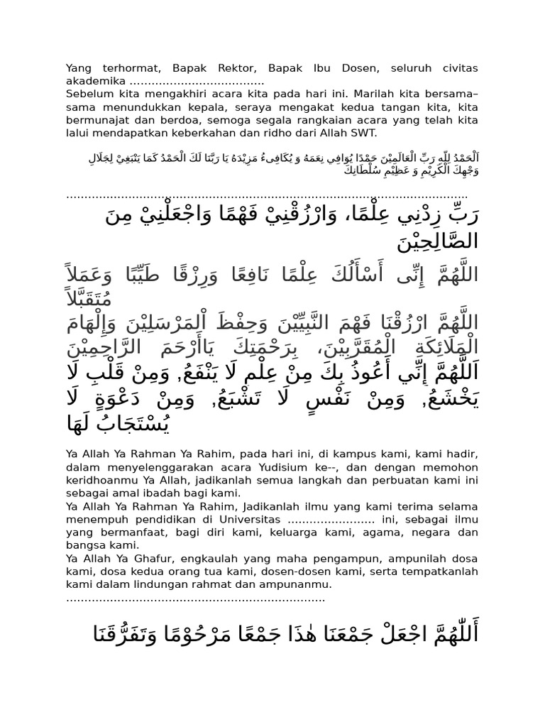 Pembacaan Do'a | PDF