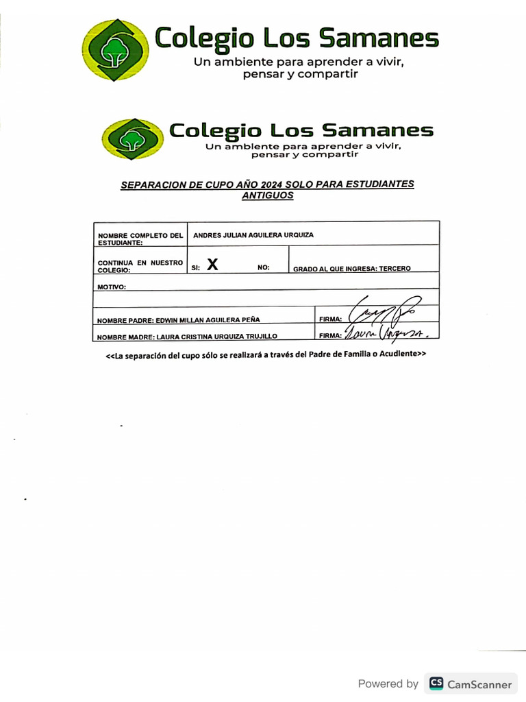 SEPARACION CUPO | PDF