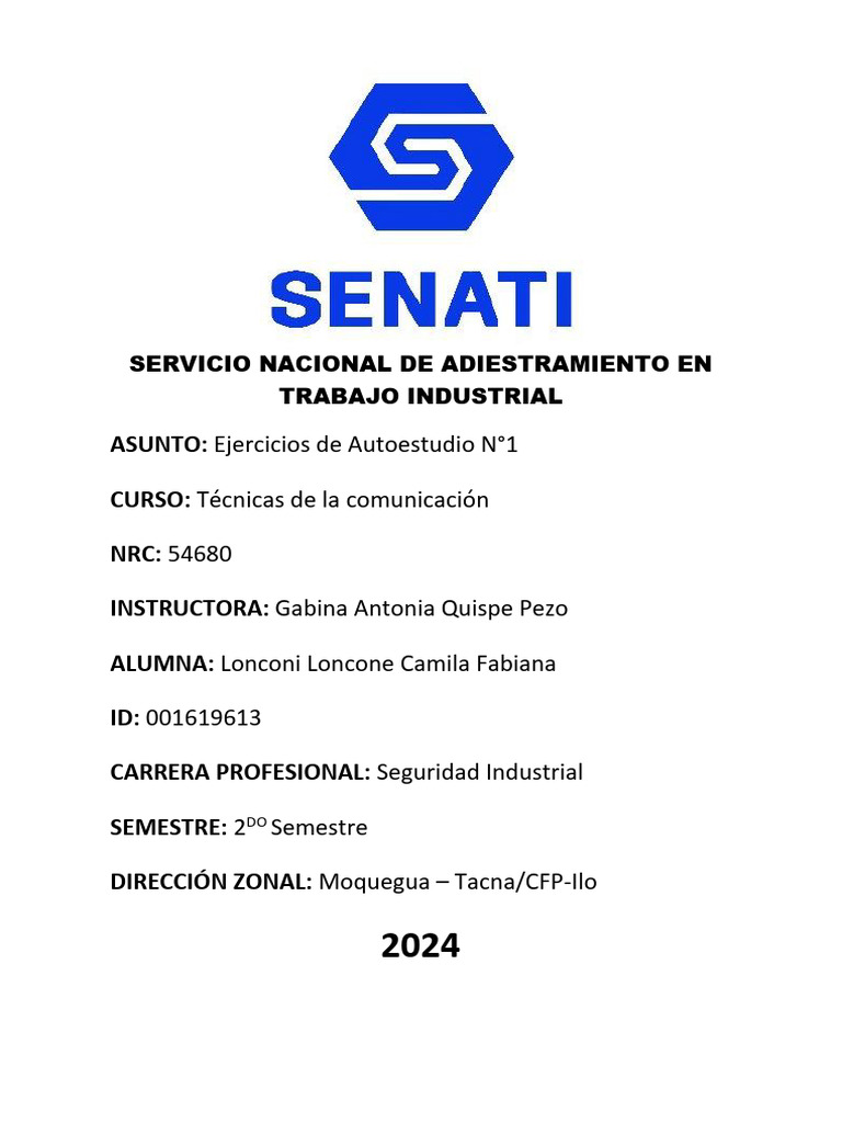 Spsu-865 Ejercicios t01.Lonconi.camila | PDF | Comunicación | Sicología