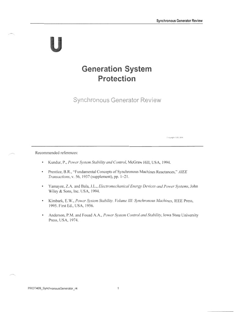 Synchronous Generator Review | PDF