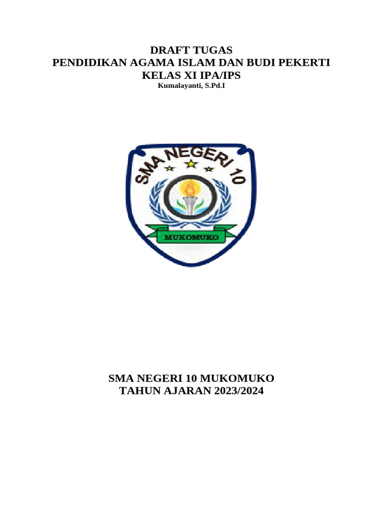 Draft Tugas Pai Kelas Xi | PDF