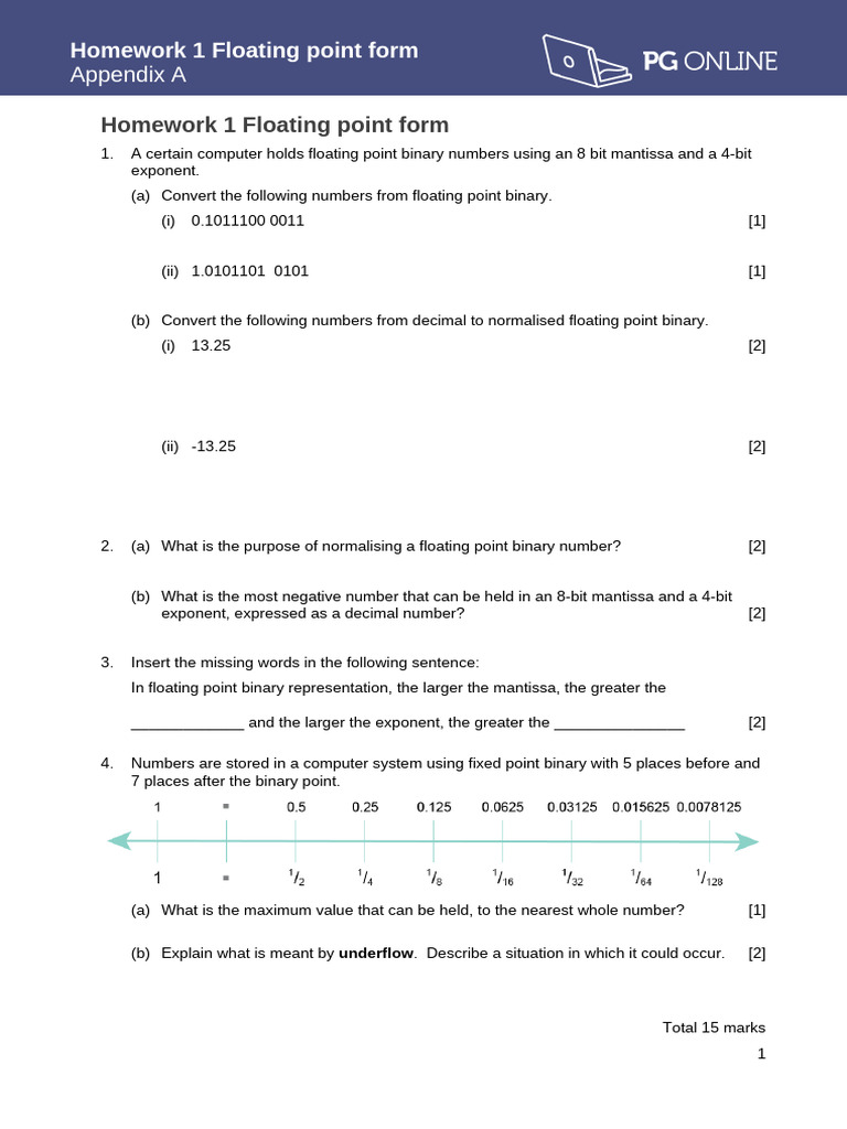Appendix_A_Homework_1_Floating_point | PDF