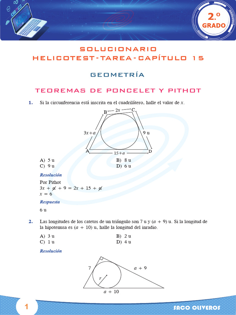 3 Geom 2° Cap 15 Sol Tarea 23 | PDF | Triángulo | Geometría euclidiana