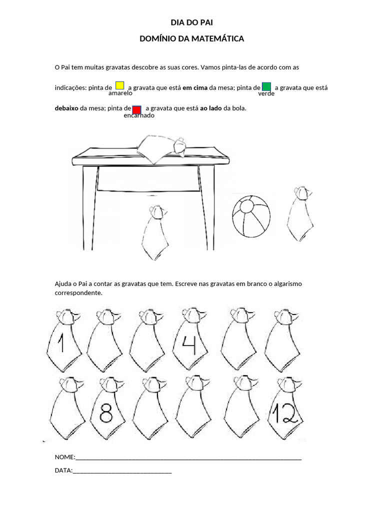 Dia Do Pai Matemática | PDF