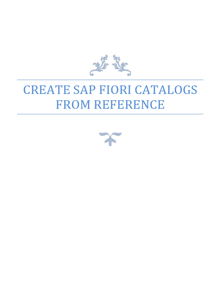 Creating SAP Fiori Business Catalogs | PDF | Computing | Software