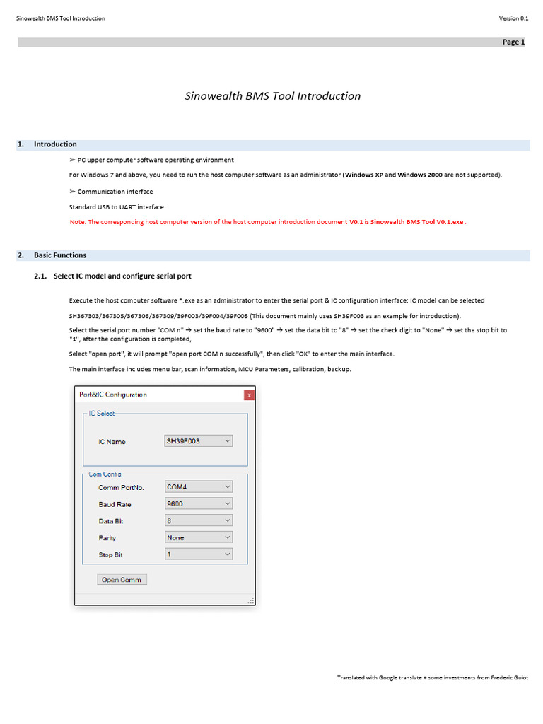 Sinowealth BMS Tool Introduction V0.1 English | PDF | Mosfet | Calibration
