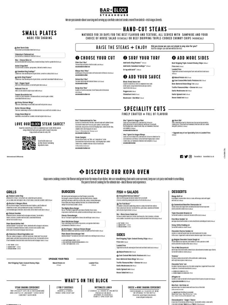 Bar and Block Menu with Prices | PDF | Hamburgers | French Fries