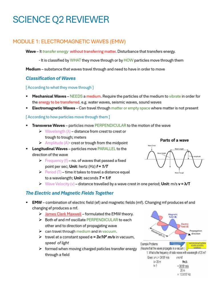 SCIENCE-Q2-REVIEWER-2 | PDF | Waves | Infrared
