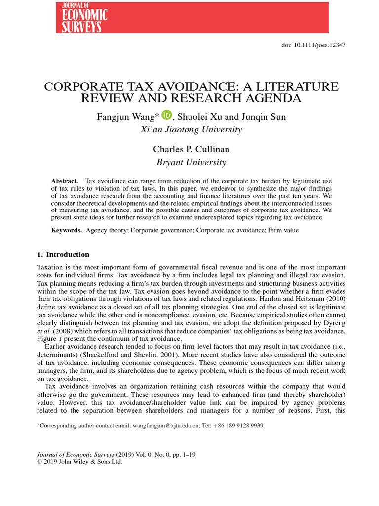 Corporate Tax Avoidance Insights and Research | PDF | Taxes | Tax Deduction