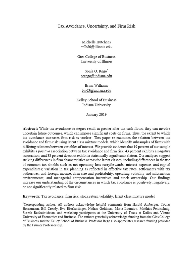 Rego Paper | PDF | Risk | Taxes