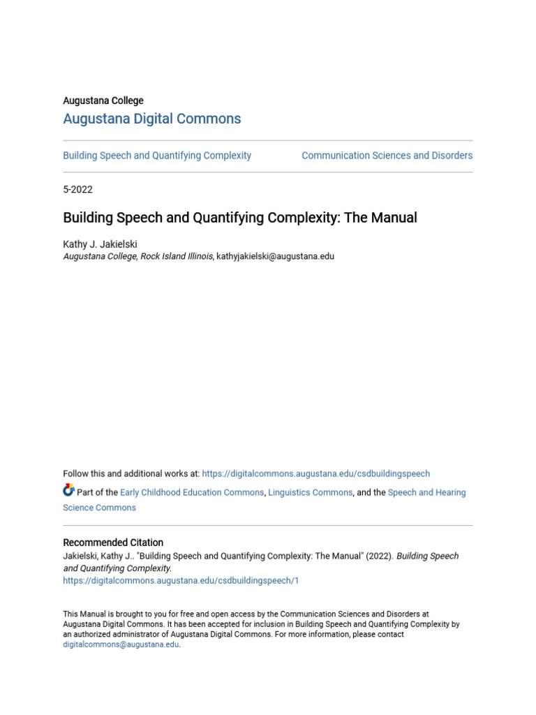 Building Speech and Quantifying Complexity_ the Manual | PDF | Consonant | Speech