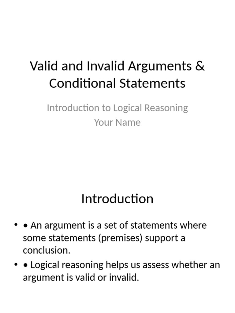 Valid and Invalid Arguments Presentation | PDF