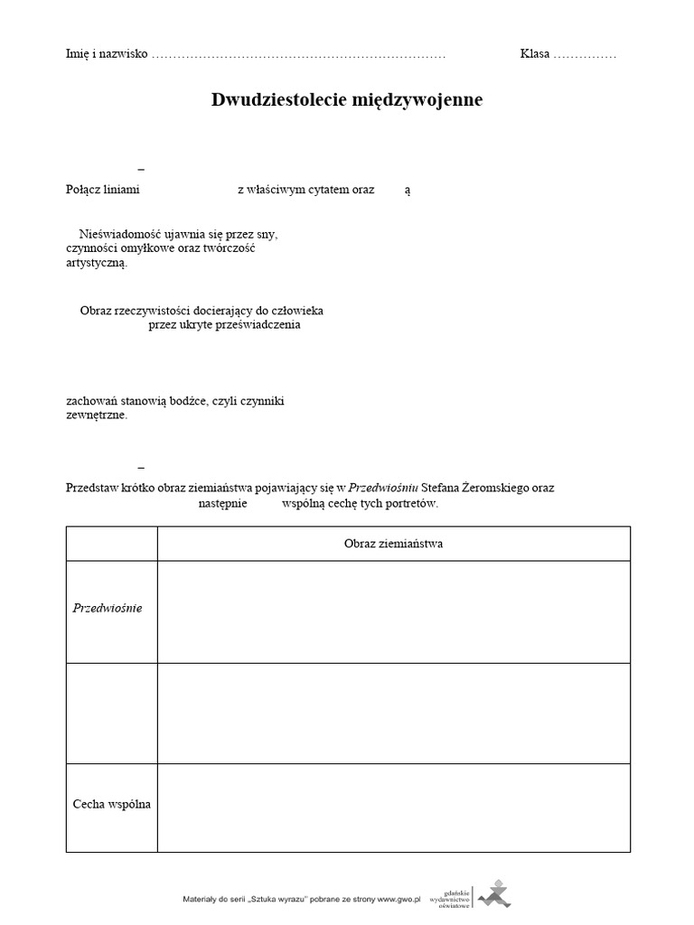 20-Lecie Międzywojenne Sprawdzian b-2 | PDF