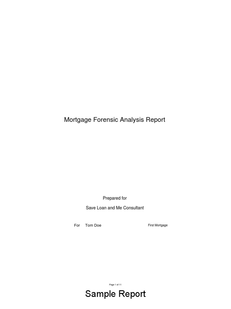 Forensic Loan Audit Report - Sample Report 4-2009 | PDF | Loans ...