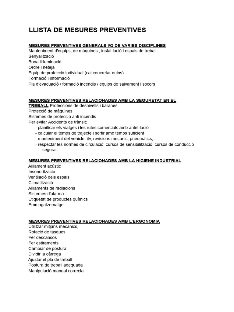 Mesures Preventives | PDF