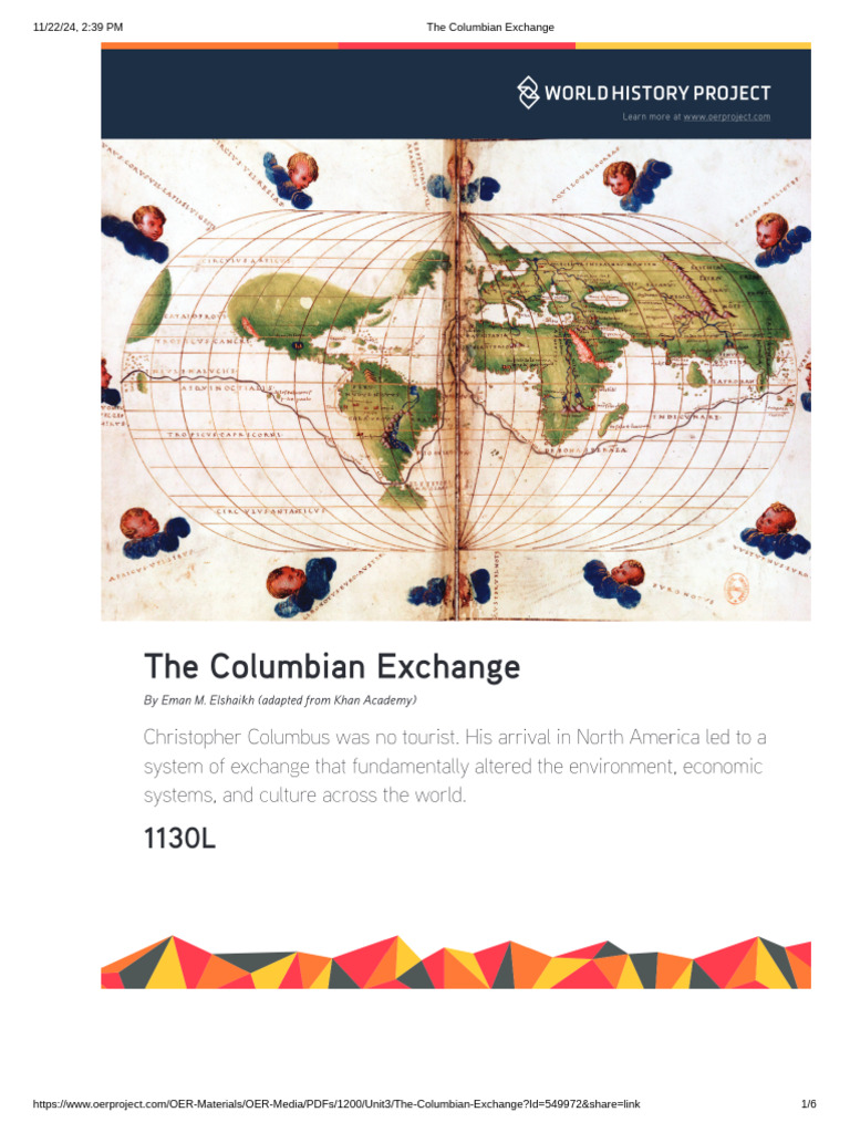 Understanding the Columbian Exchange | PDF