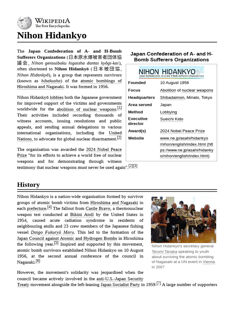 Nihon_Hidankyo | PDF | Nuclear Warfare | Nuclear Weapons