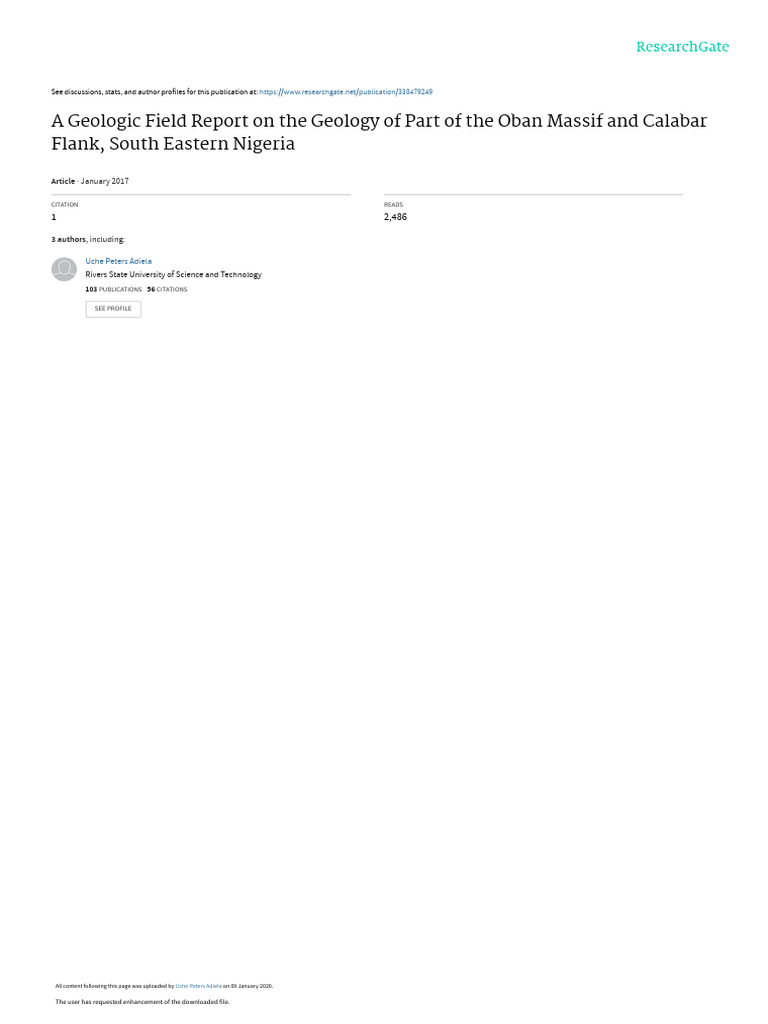 Geology of Oban Massif & Calabar Flank | PDF | Cave | Rock (Geology)