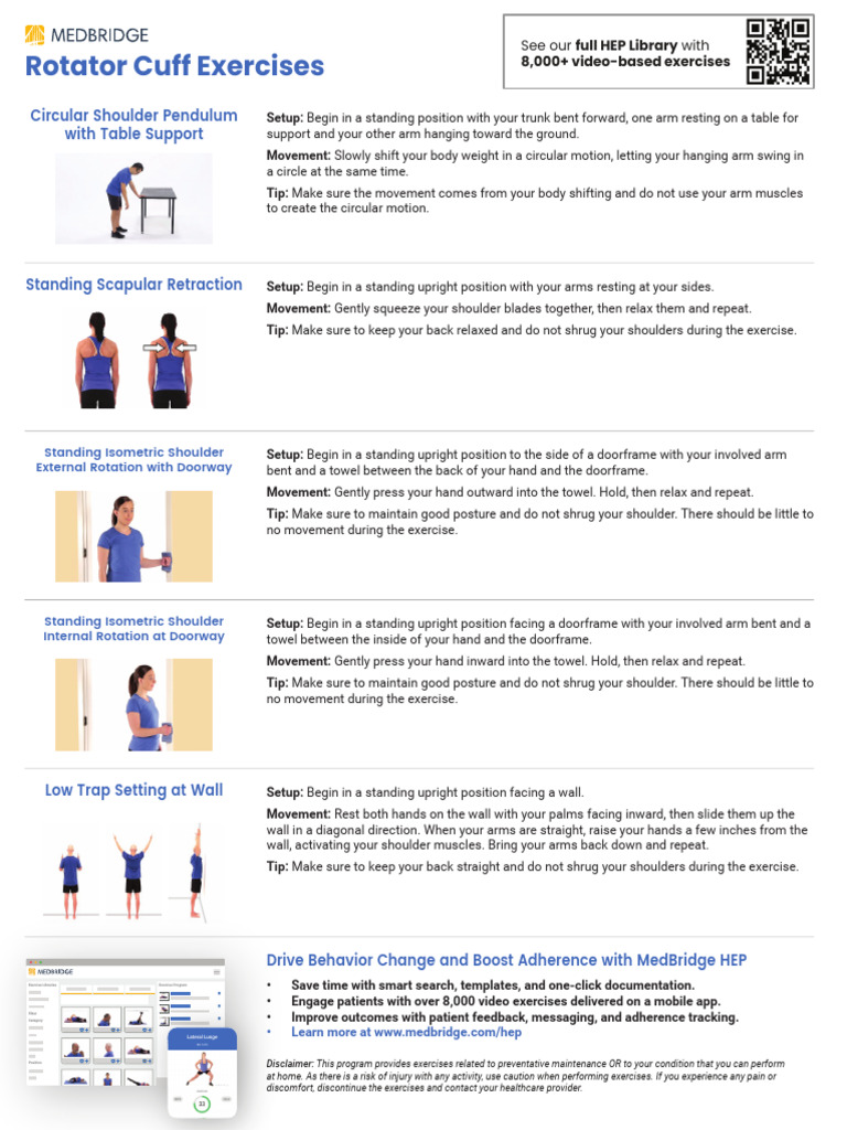 Medbridge Rotator Cuff Hep Exercises - 241113 - 200210 | PDF | Shoulder ...